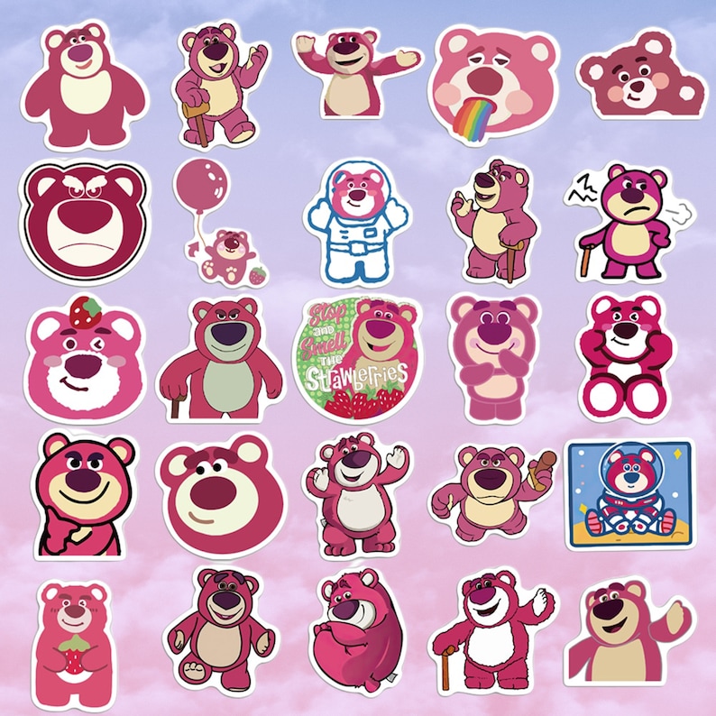 50 Pcs Toy Story Lotso Huggin Bear Stickers Sticker Pack - Etsy
