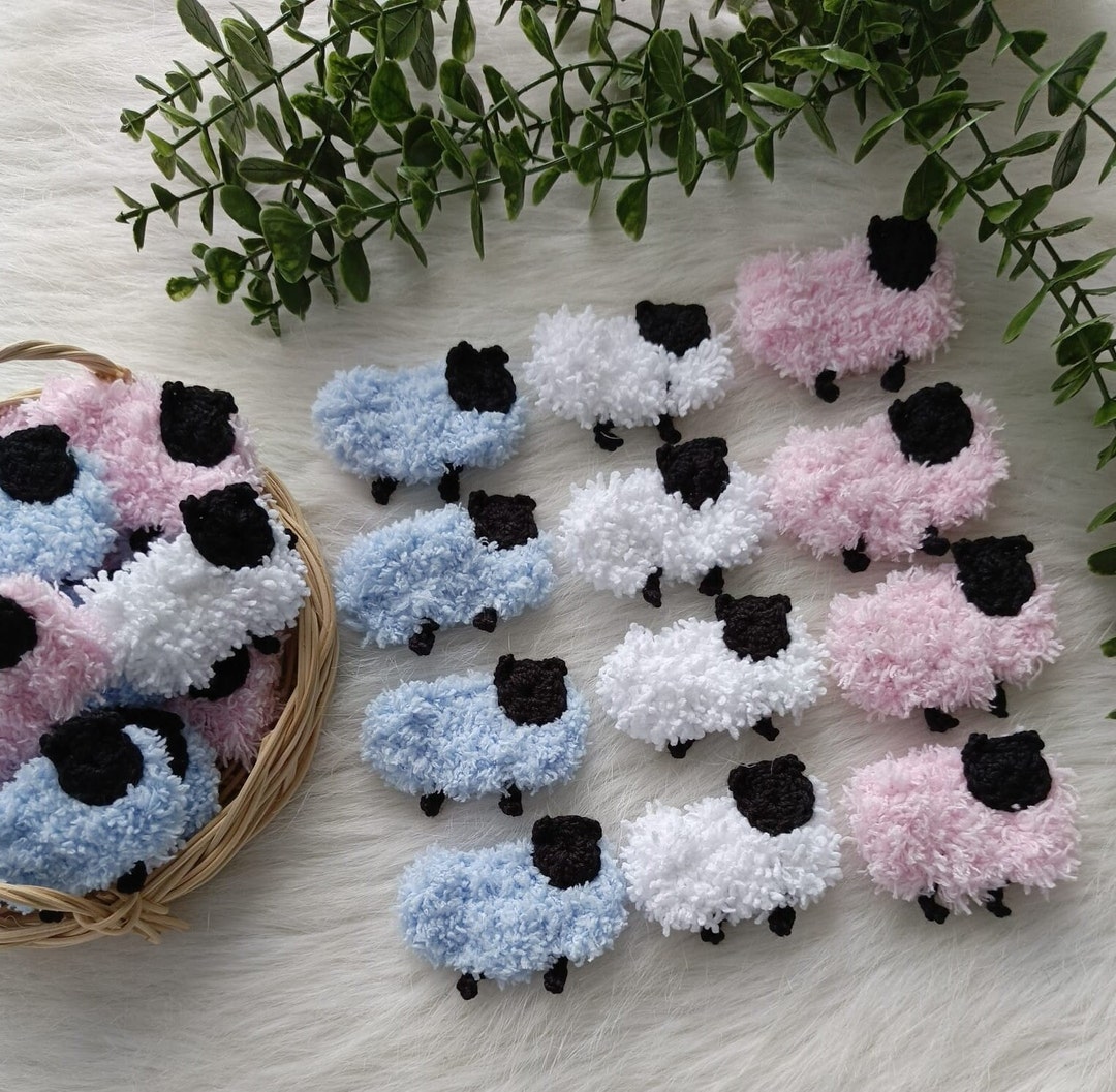 Crochet Sheep Applique, Baby Shower Gift, Gender Reveal Party ...