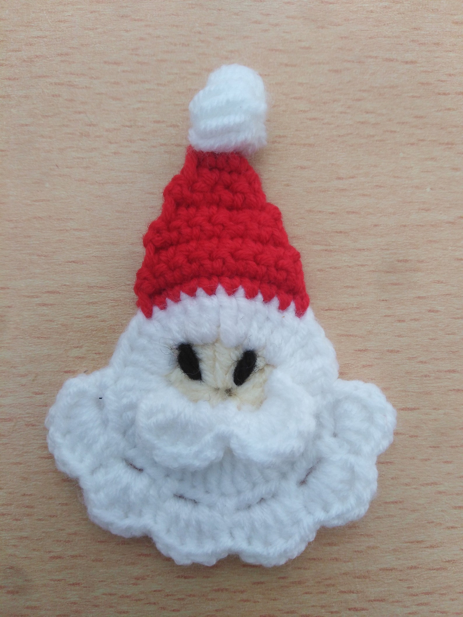 Merry Christmas Crochet Applique, Christmas Ornament,crochet Santa Face ...