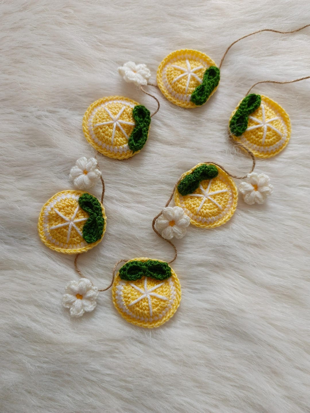 Crochet Lemon Slice Garland: Nursery Decor, Kitchen Wall Hanging - Etsy