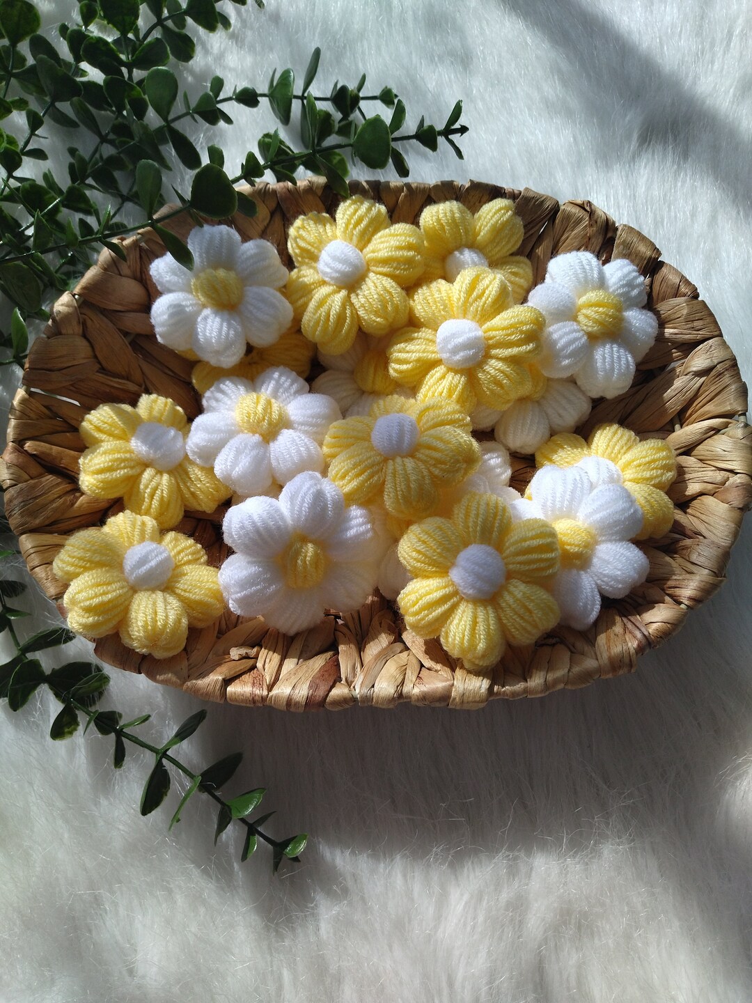 10\20\30 Pcs Daisy Aplique, Yellow- White Daisy Patches, Flower Patches ...