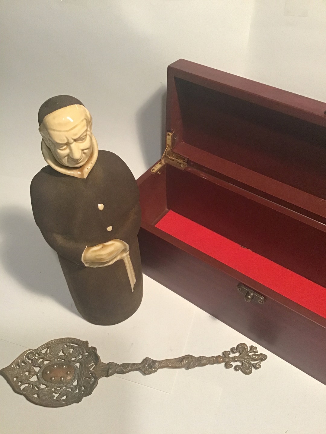 Bottle MONK in a BOX With Decorative French Spade. Vintage - Etsy
