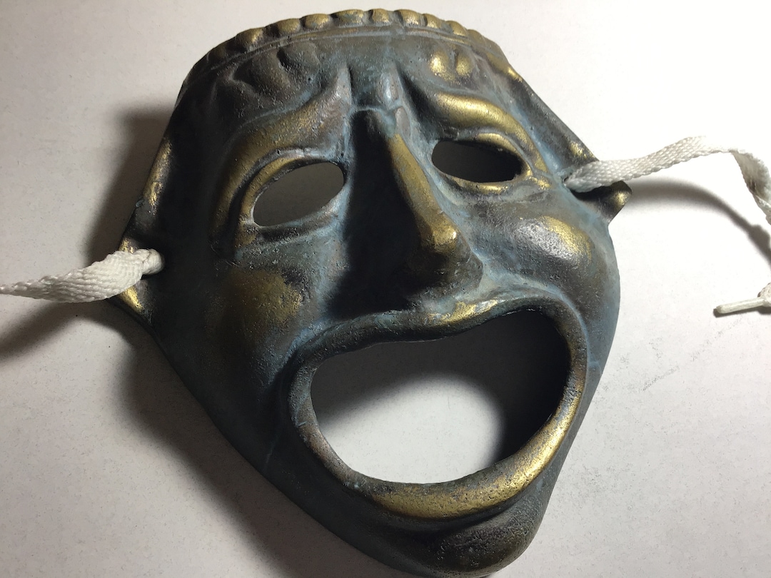 Greek Comedy Tragedy Mask. BRONZE - Etsy