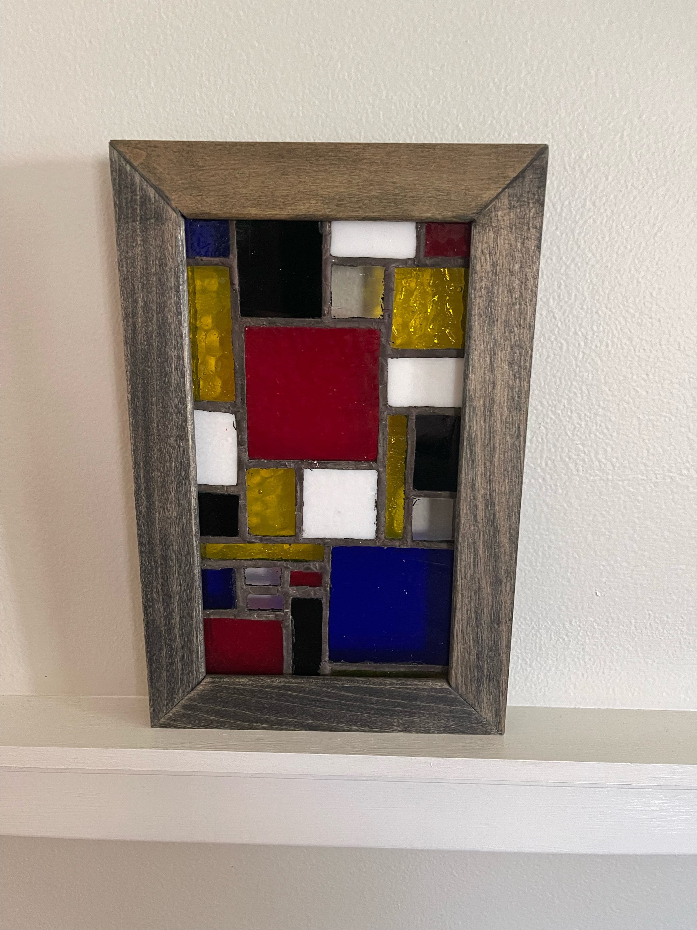 Wood Framed, Stained Glass Window Panel. - Etsy