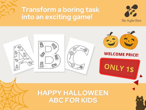 Printable Halloween Coloring 26 Alphabet Pages Preschool - Etsy