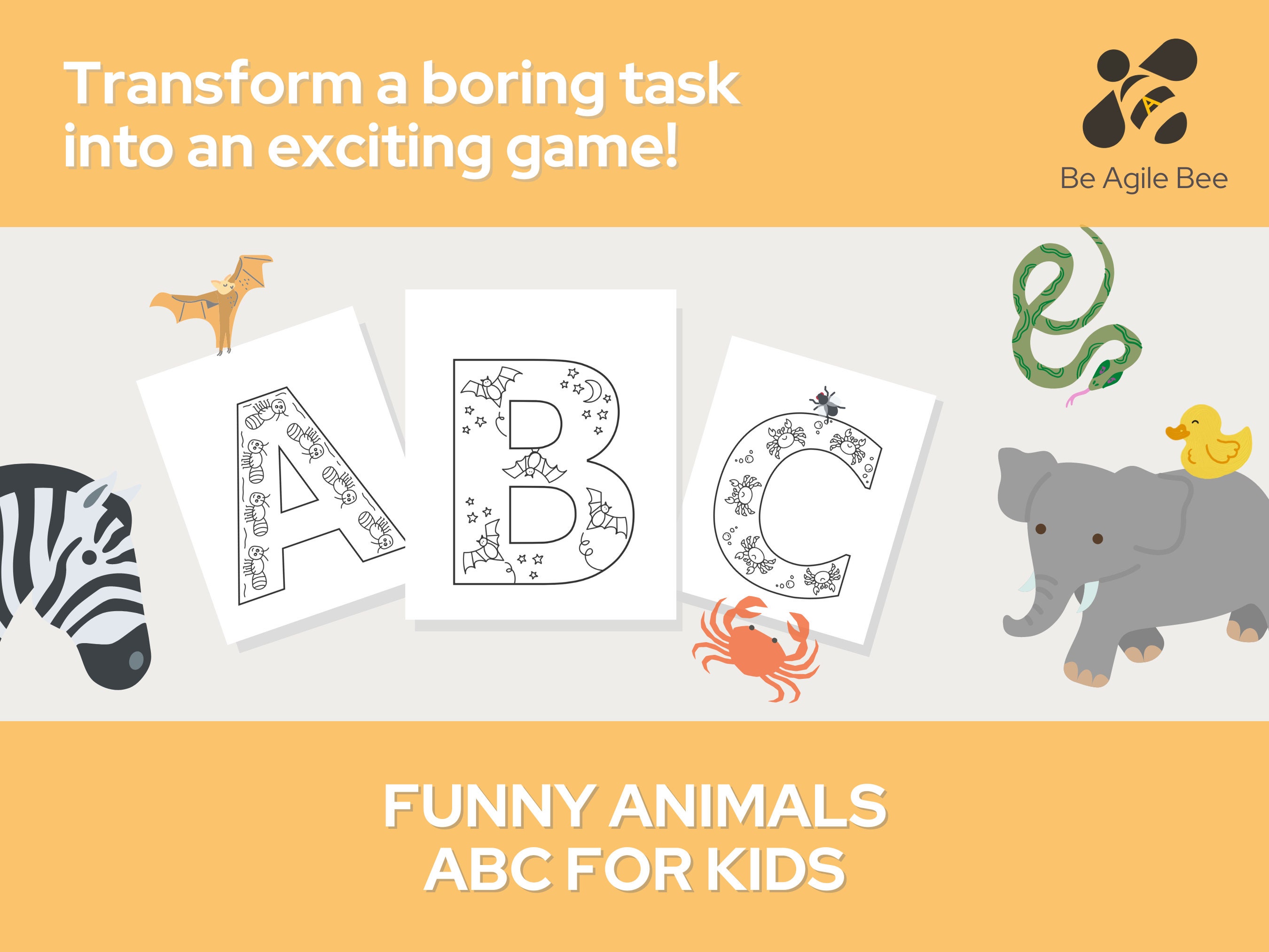 26 Abc Printable Alphabet Animals Coloring Pages, Preschool ...