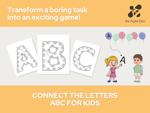 Printable Abc 26 Alphabet Connect the Letters Pages - Etsy