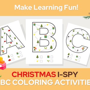 Christmas I Spy Printable Games for Kids ABC Coloring Page Preschool ...