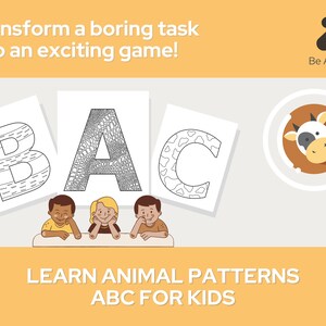 Printable Abc 26 Alphabet Animal Pattern Pages, Preschool, Kindergarten ...