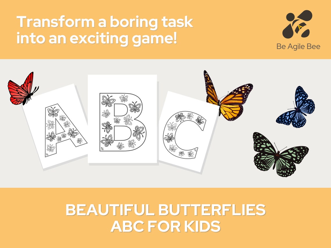 26 Abc Printable Alphabet Butterflies Coloring Pages - Etsy