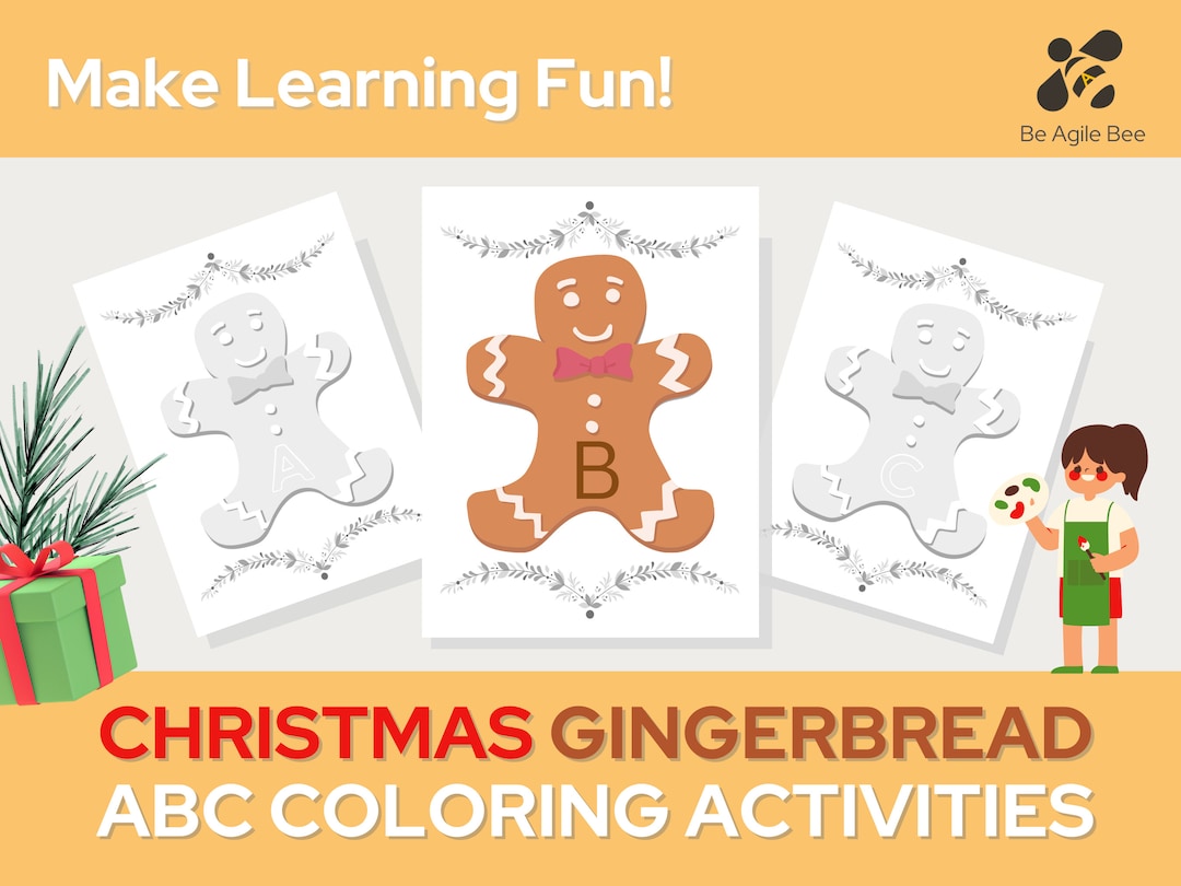 Christmas Printable for Kids Gingerbread ABC Coloring Page Preschool ...