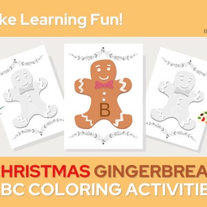 Christmas Printable for Kids Gingerbread ABC Coloring Page Preschool ...