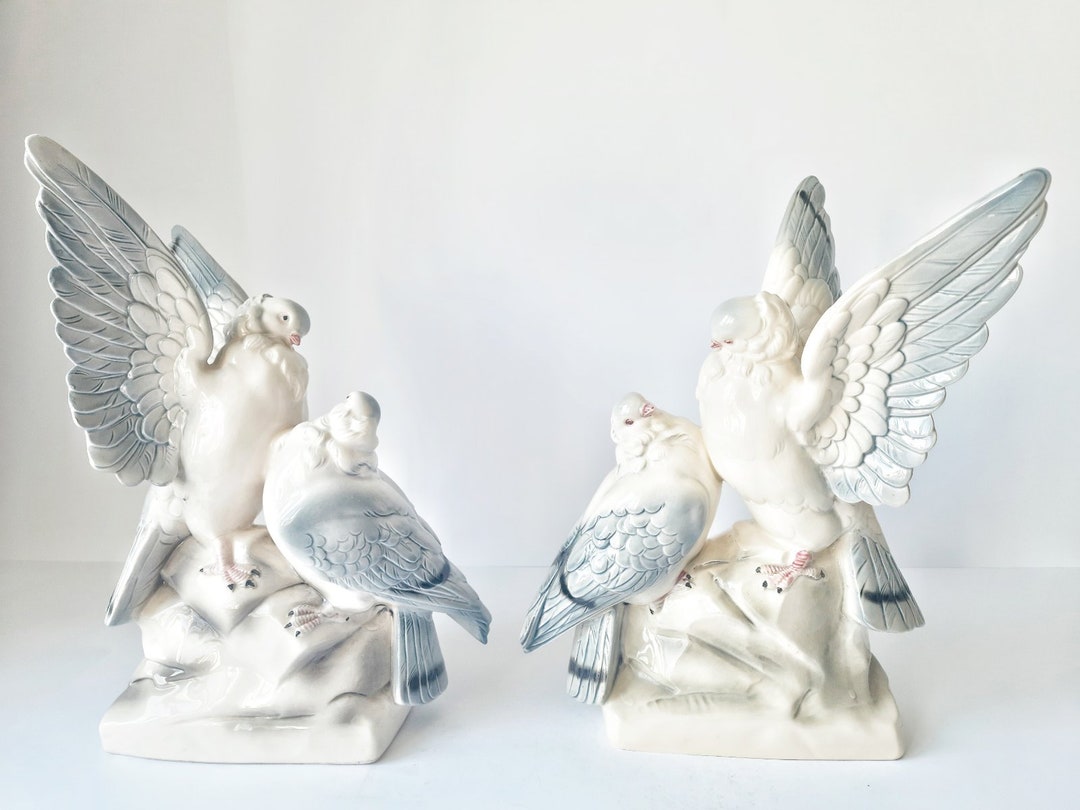 Huge Porcelain Figurine Sculpture Bird Dove Hertwig Katzhutte Germany ...