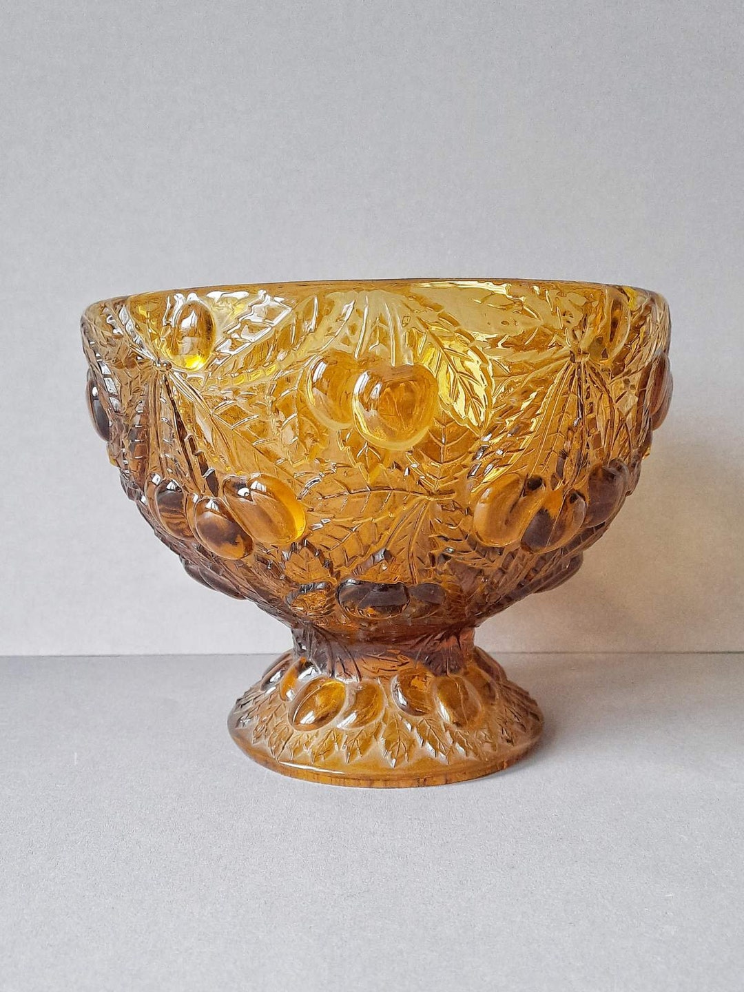 Large Vase Art Deco Style Honey Glass Barolac Bohemia Czech Republic ...