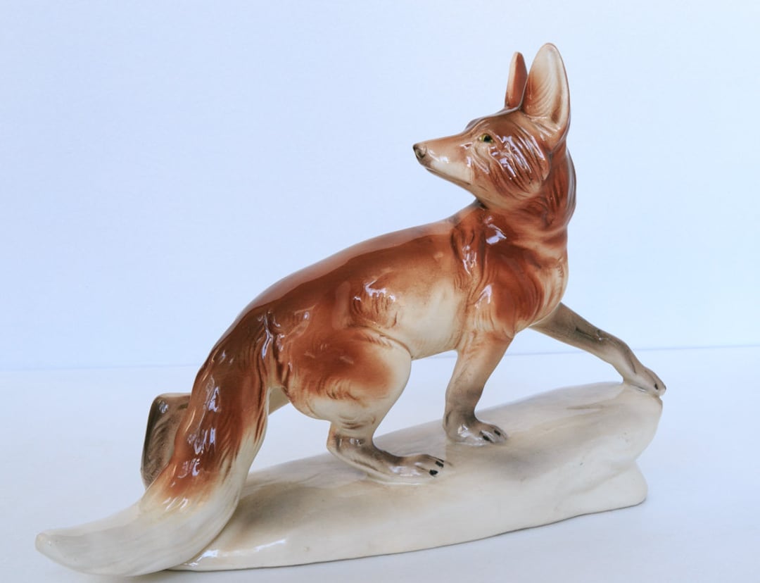 Porcelain Figurine Fox Hertwig Katzhutte Germany - Etsy