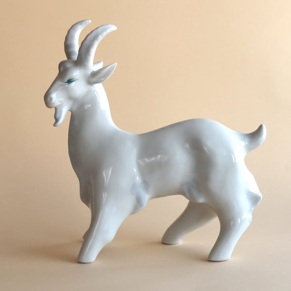 Porcelain Goat Figurine - Etsy