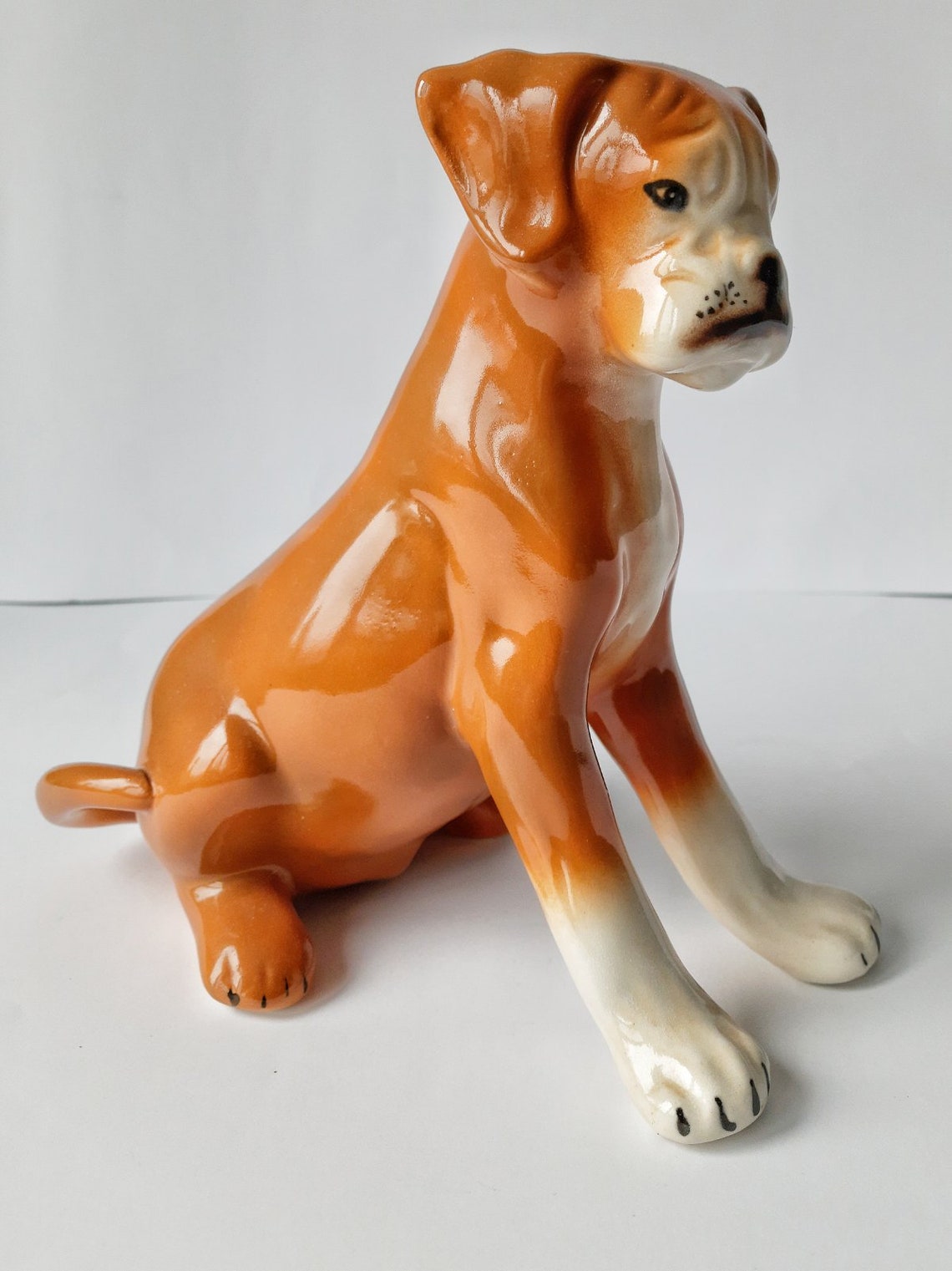 Porcelain Figurine Dog Boxer Bulldog Cluj Napoca Cervit Romania - Etsy