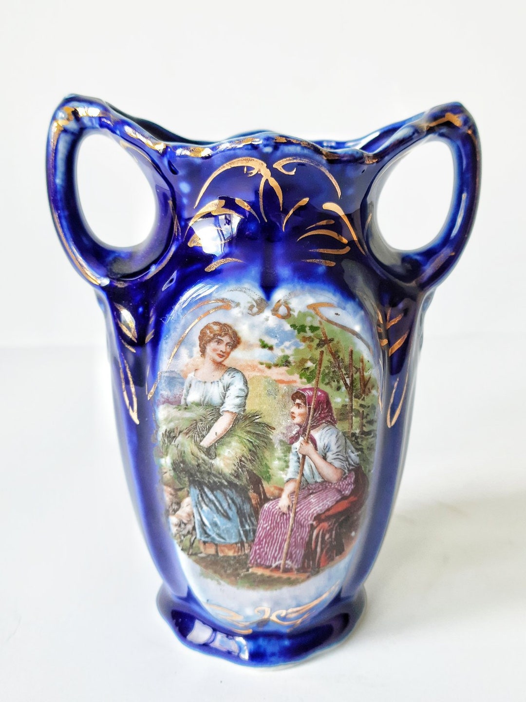 Majolica Vase England A.g.harley Jones 'royal Oyal Vienna Art Pottery ...