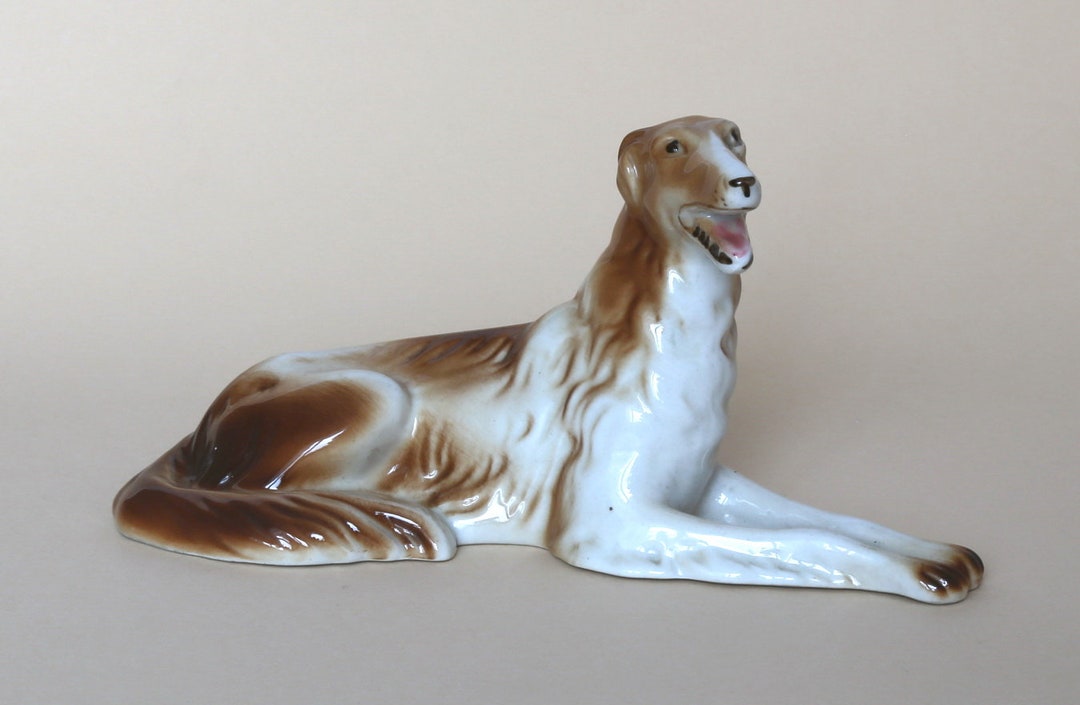 Porcelain Figurine Dog Russian Greyhound - Etsy