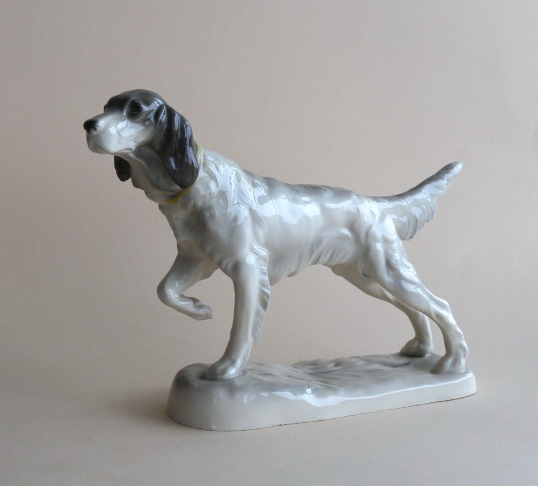 Porcelain Figurine Sculpture Hunting Dog Hertwig Katzhutte Germany - Etsy