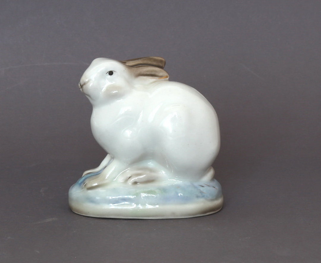 Orcelain Figurine Sculpture Hare Rabbit Old Gzhel USSR - Etsy