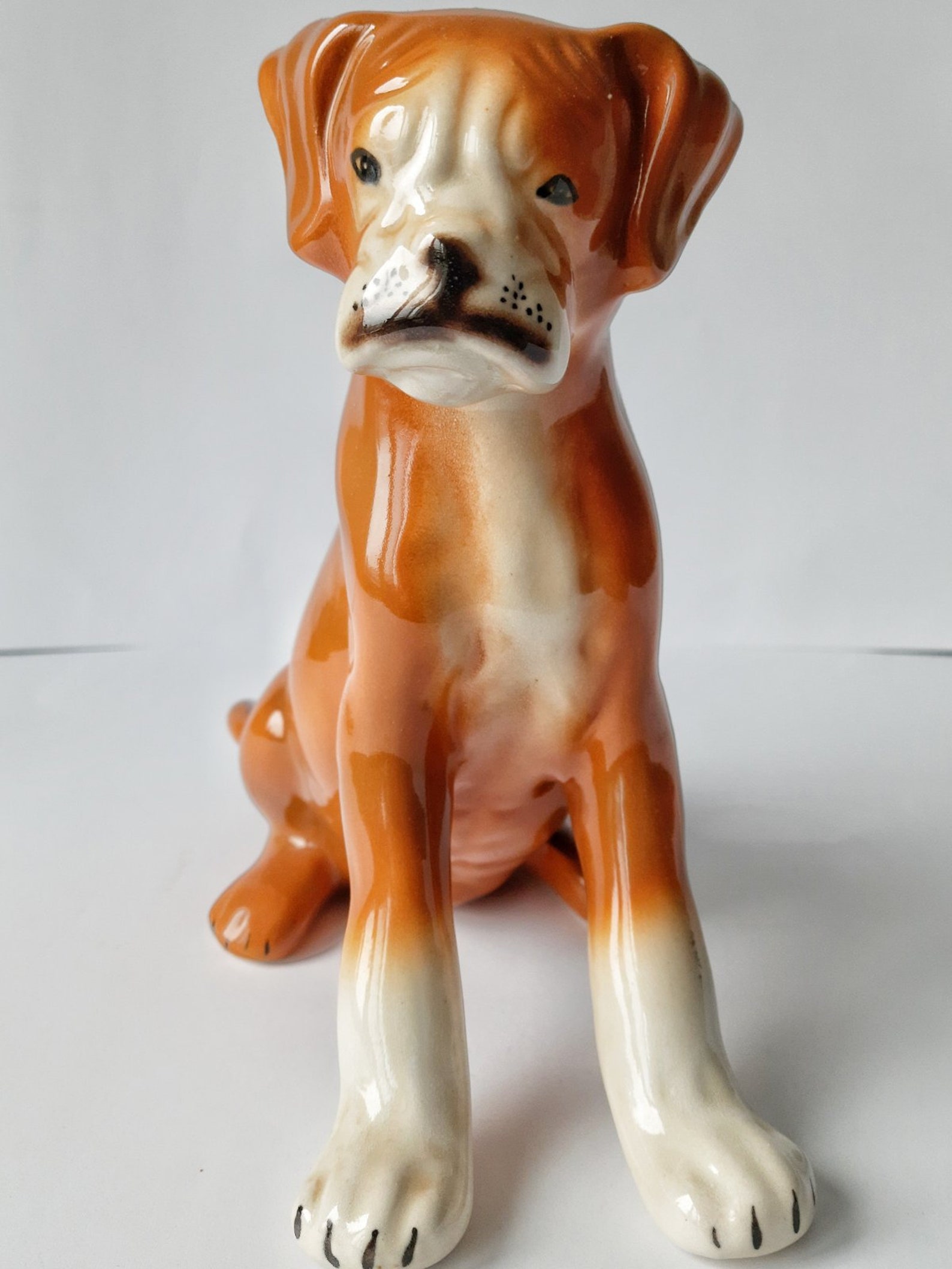 Porcelain Figurine Dog Boxer Bulldog Cluj Napoca Cervit Romania - Etsy