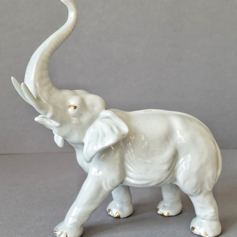 Porcelain Elephant - Etsy