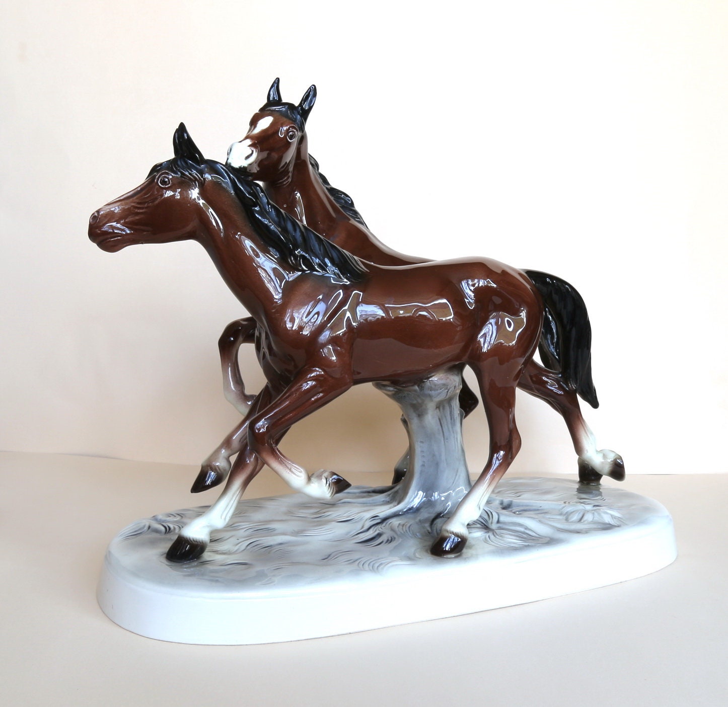 Porcelain Figurine Horse Hertwig Katzhutte Germany 41 Cm - Etsy