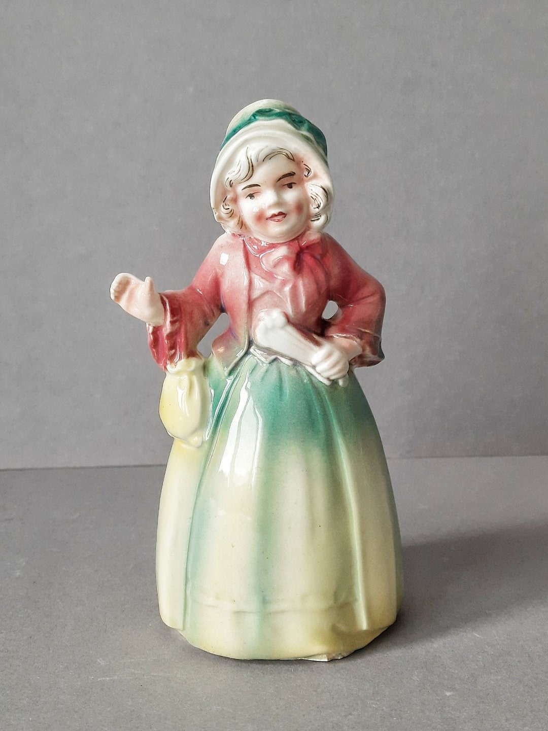 Porcelain Figurine Hertwig Germany Lady With a Fan - Etsy