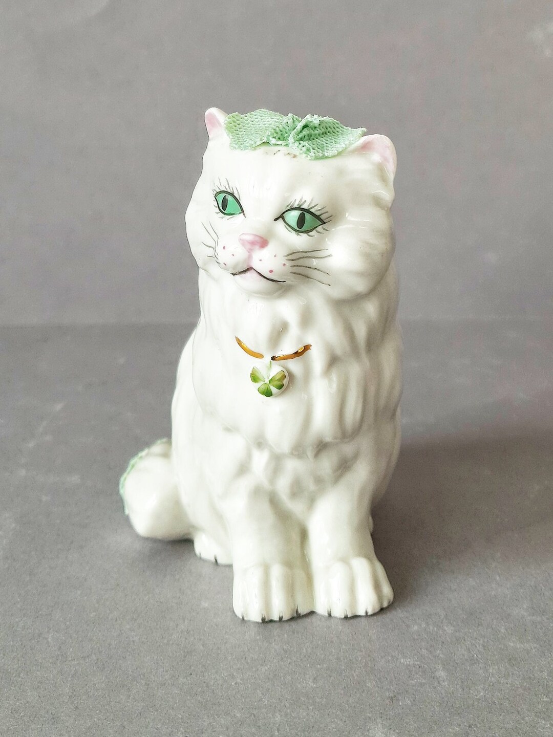 Porcelain Cat Figurine Irish Dresden Ireland - Etsy