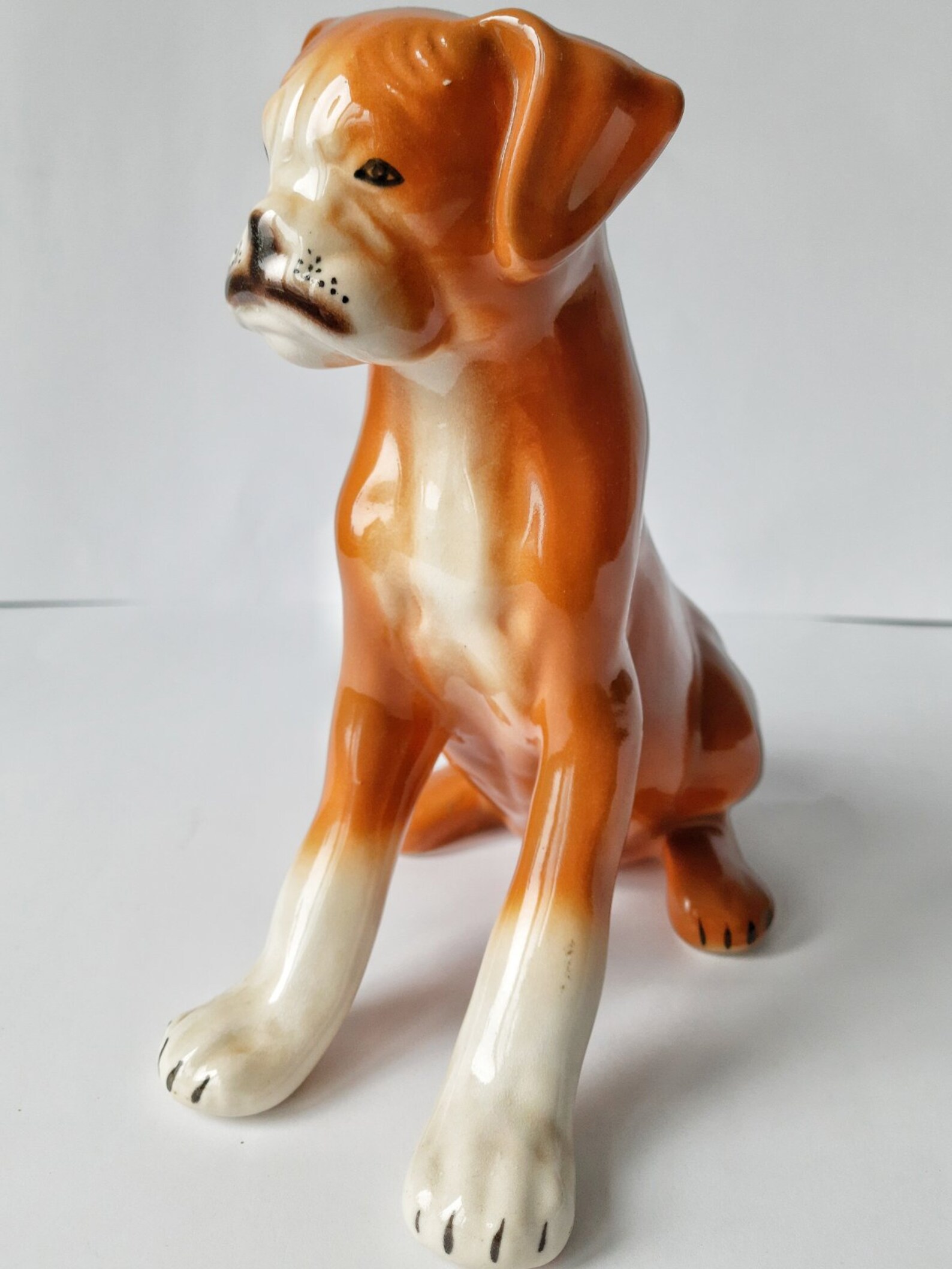 Porcelain Figurine Dog Boxer Bulldog Cluj Napoca Cervit Romania - Etsy