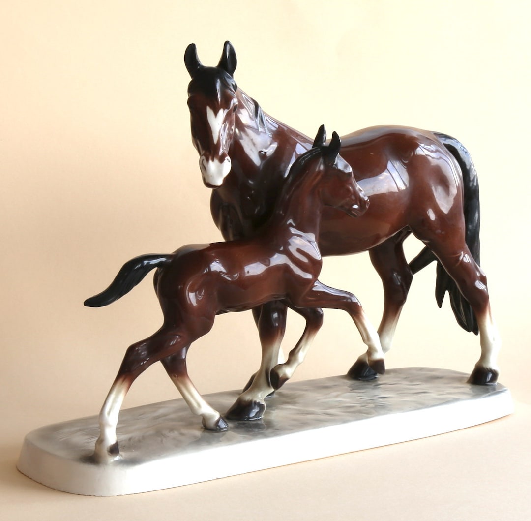 Porcelain Figurine Horse Hertwig Katzhutte Germany - Etsy