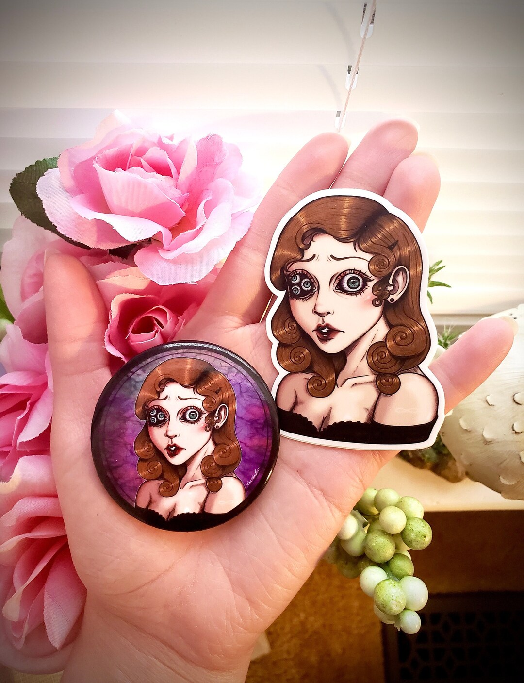 Spiral Girl Horror Manga Art Sticker Button Vinyl Stickers Dark Artist Creepy Artwork - Etsy