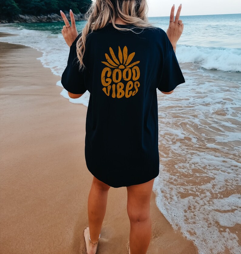 Boho Floral Good Vibes Only Shirt Im Used Look Road Trip - Etsy