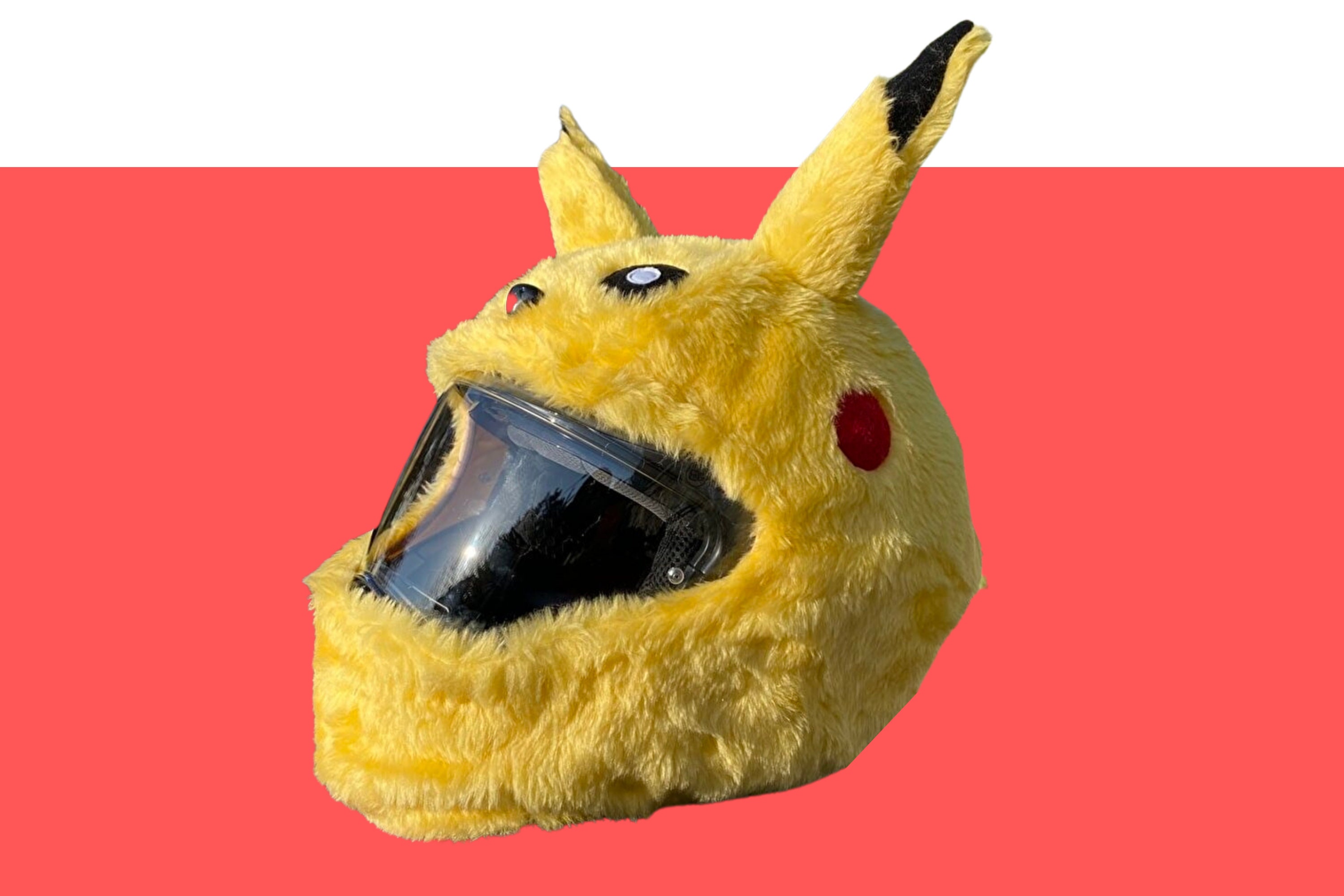Pikachu Plush Helmet Cover Gift for Bikers Motorcycle - Etsy