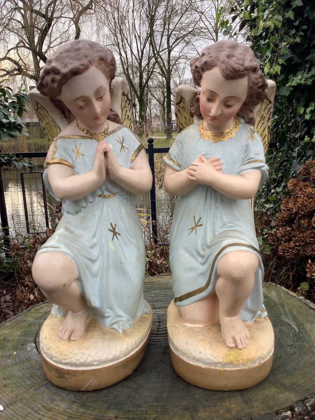 Beautiful French Saint Statues of Kneeling Angels - Etsy