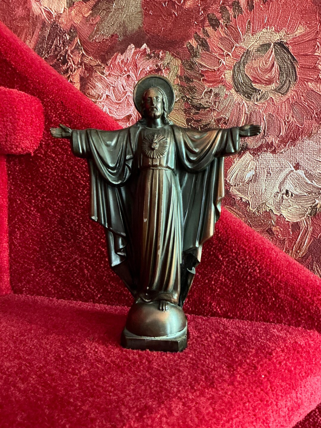 Beautiful Bronze-colored Statue of Jesus Sacred Heart - Etsy