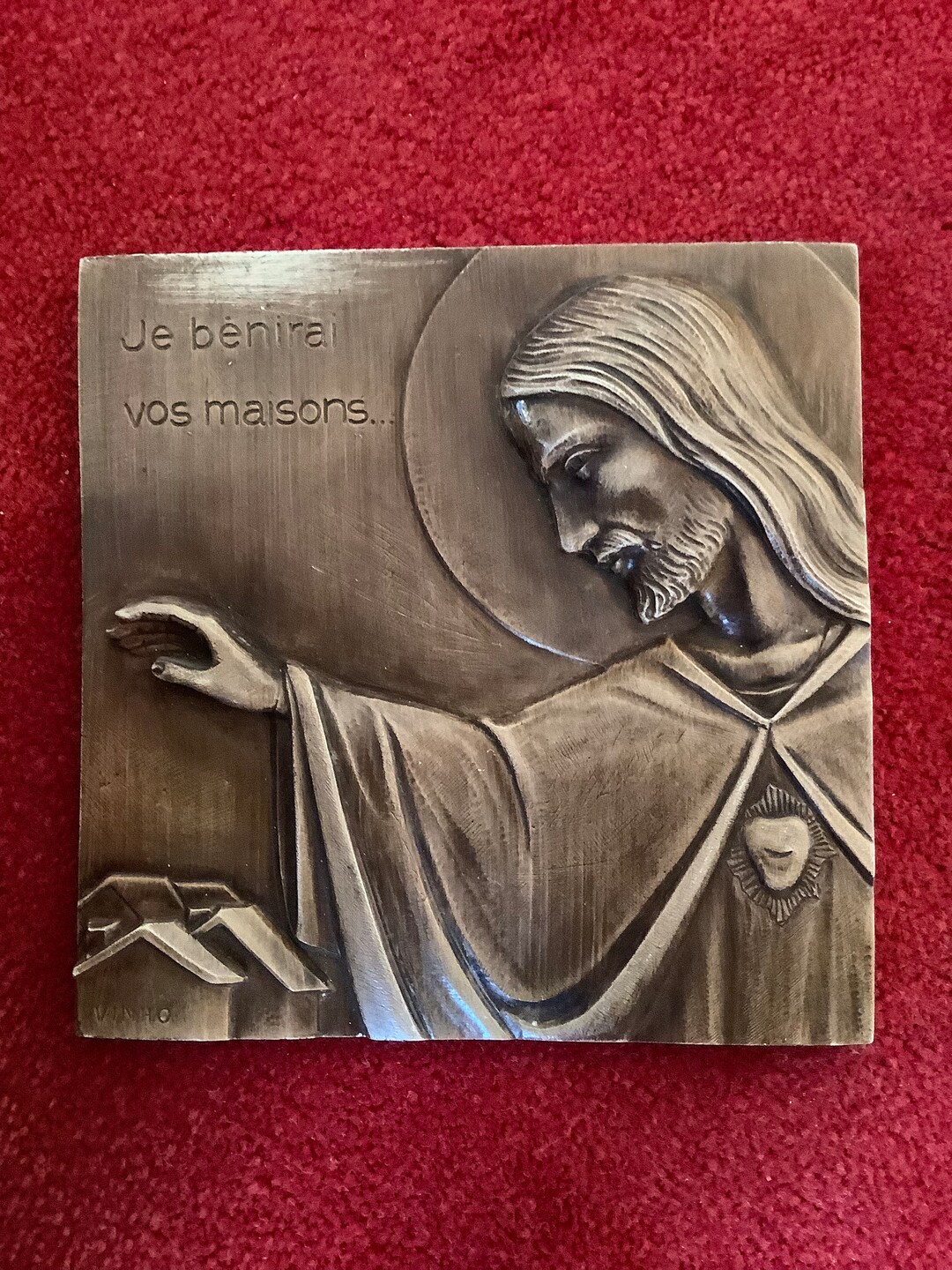 Religion Antique French Wall Statue Je Benirai Vos Maisons - Etsy