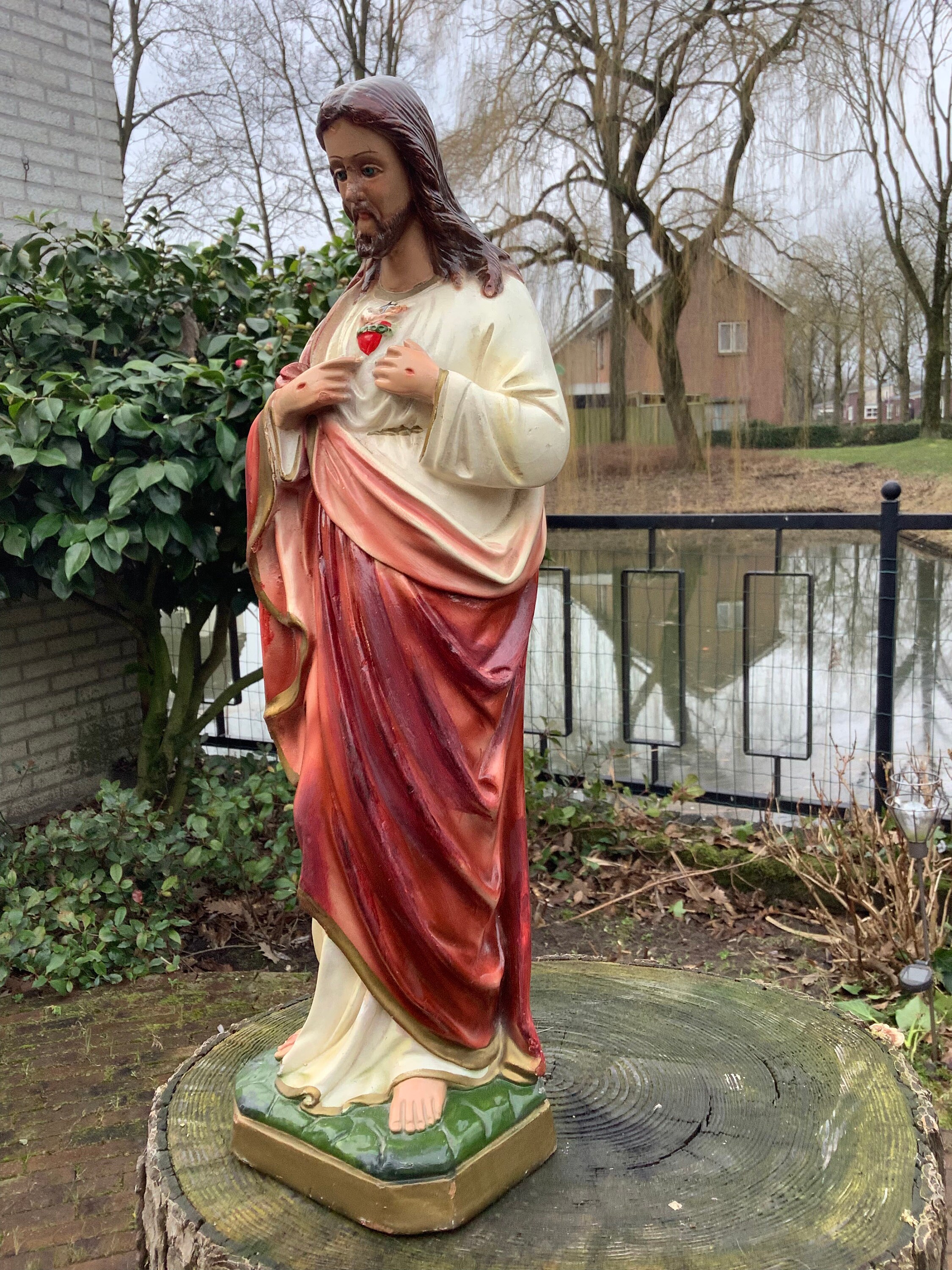 Beautiful French Antique Religious Statue of Jesus' Sacred Heart - Etsy