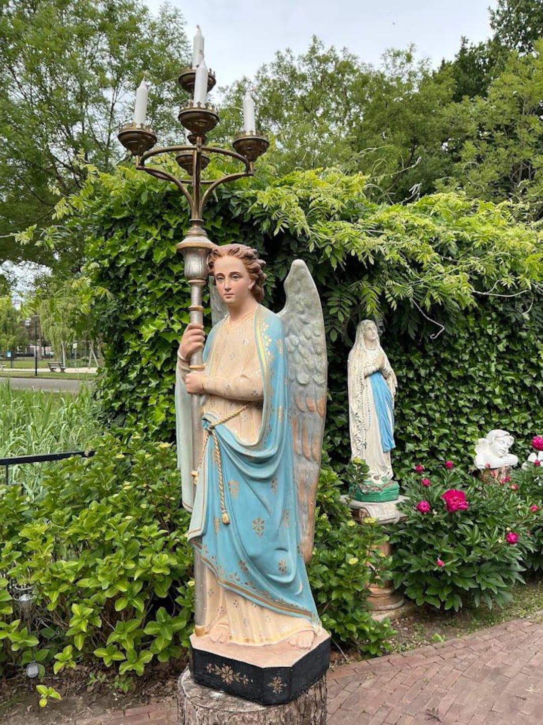 Attention! PICK UP ONLY: Antique French Large Angel Church Angel With ...