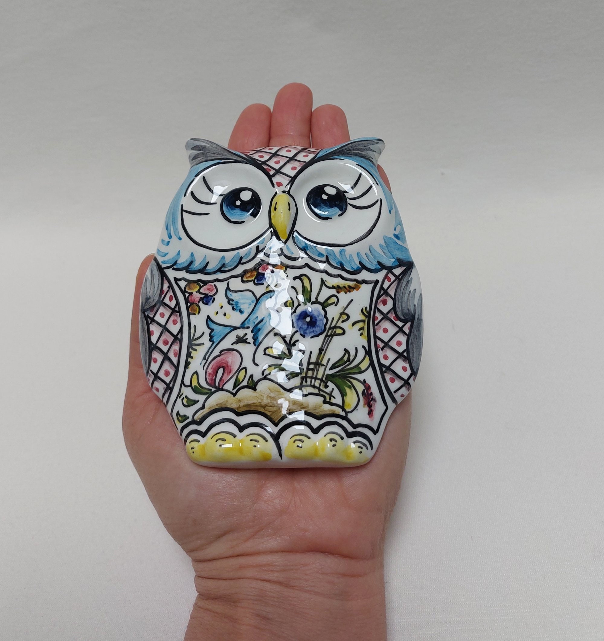 Hand-painted Ceramic Owl, Gifts for Her or Him, Wall Deco, Portuguese ...