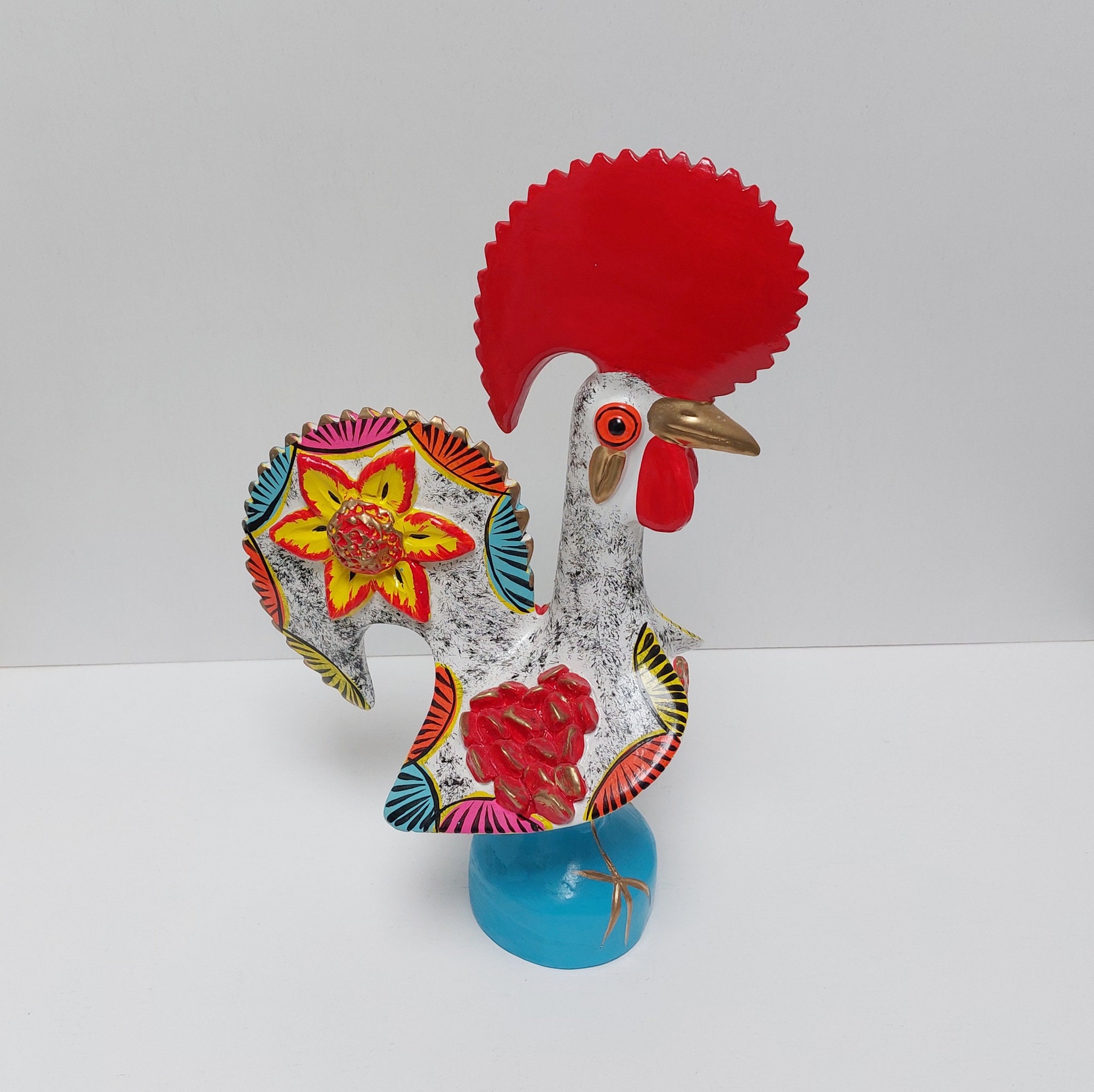 Portuguese Rooster / Barcelos Rooster / Hand Painted Ceramic Rooster ...