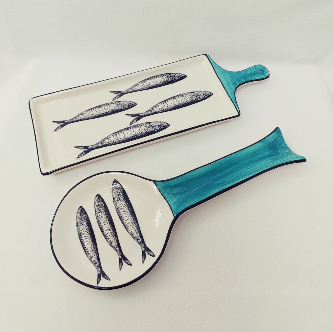Portuguese Ceramic Sardines Appetizer Tray, Gift for Chefs, Ceramic of ...