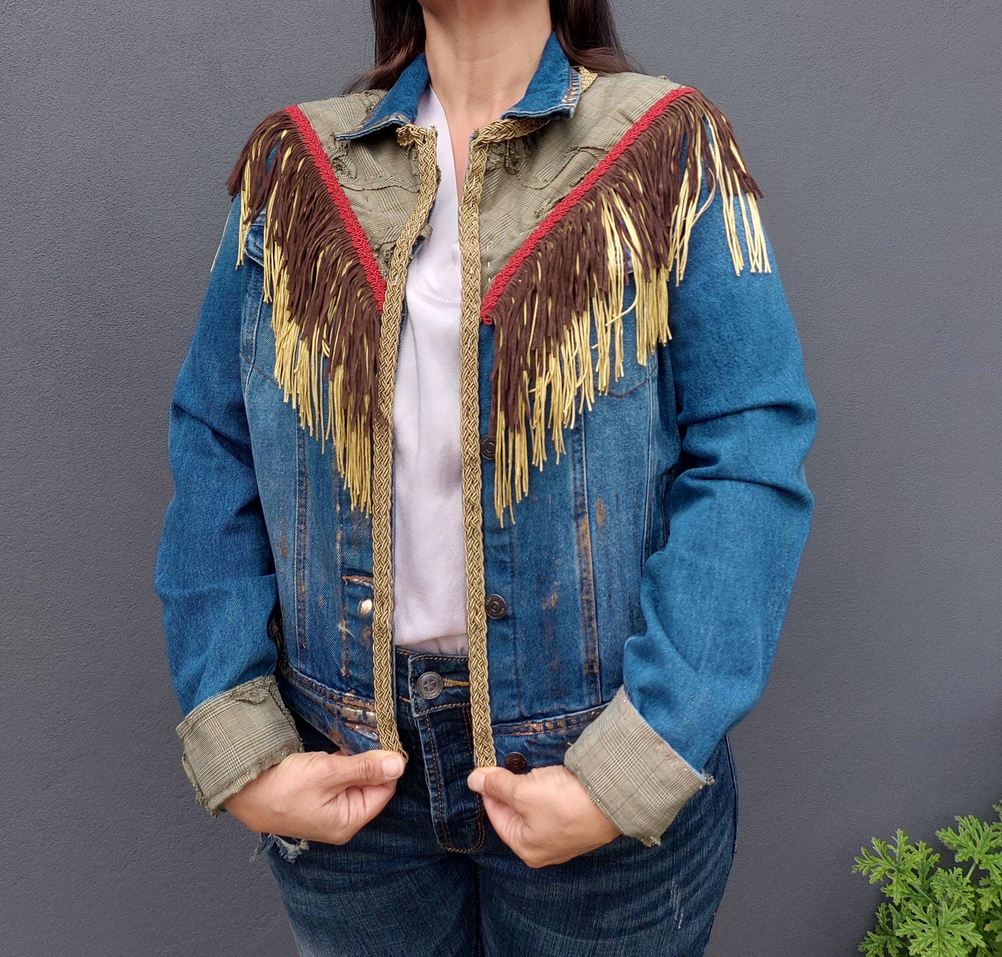 Customised Denim Jacket / Hand Made Customized Denim Jacket/limited ...