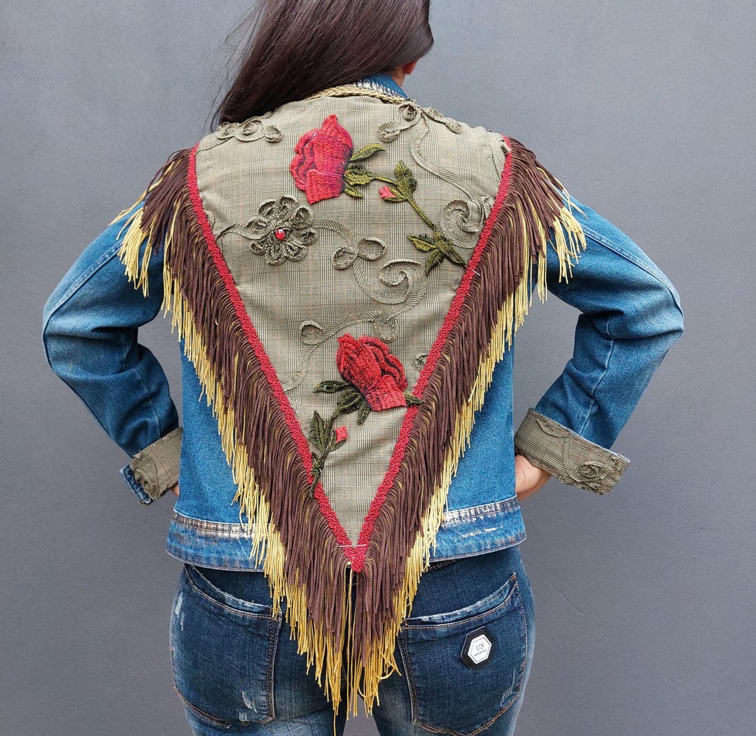 Customised Denim Jacket / Hand Made Customized Denim Jacket/limited ...