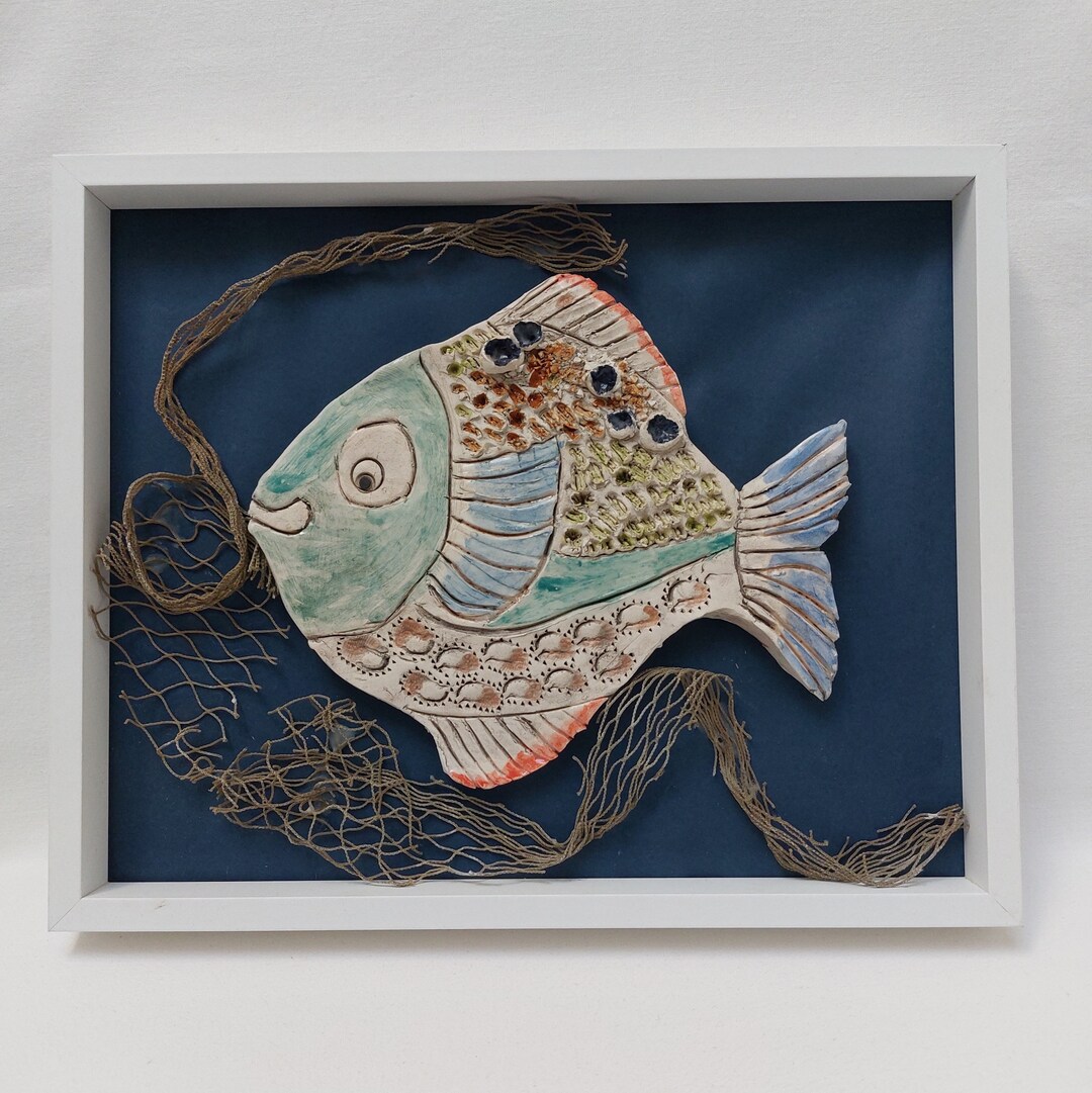 Fish Sea Wall Art/ Ceramic Fish Wall Decoration/ Fish Sculpture/ Bottom ...