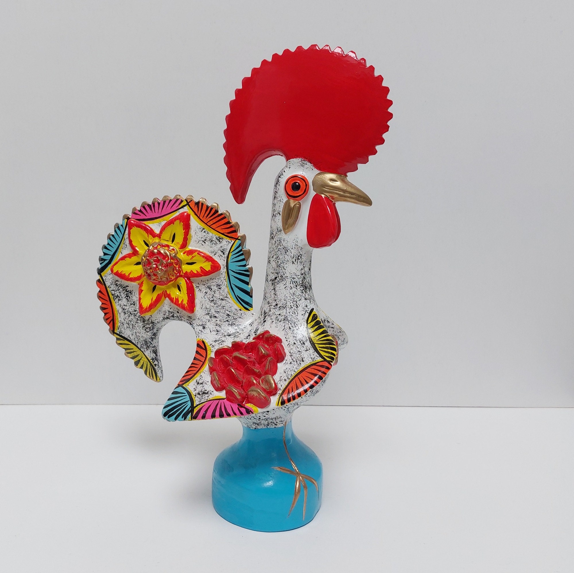 Portuguese Rooster / Barcelos Rooster / Hand Painted Ceramic Rooster ...