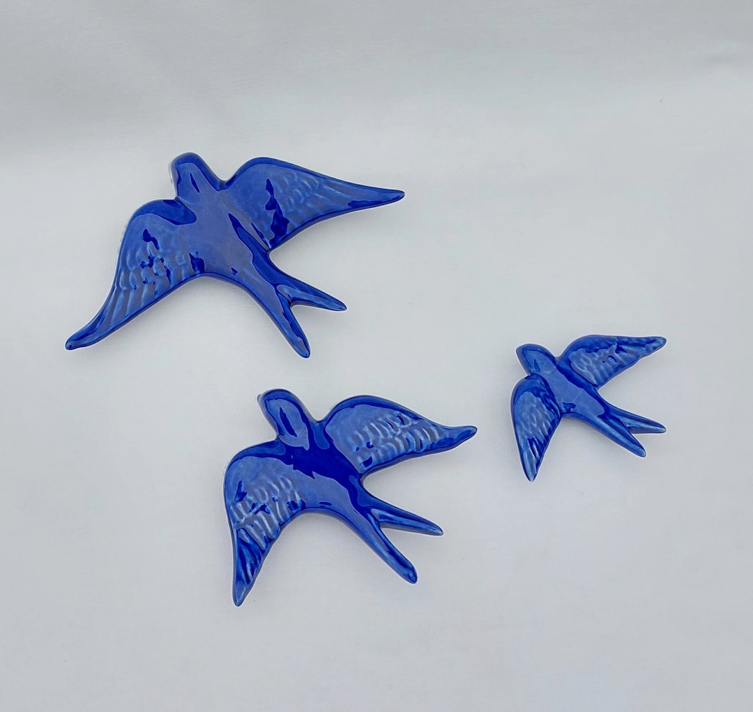 3 Set Ceramic Swallow, Ceramic Birds, Portuguese Ceramic Swallow ...