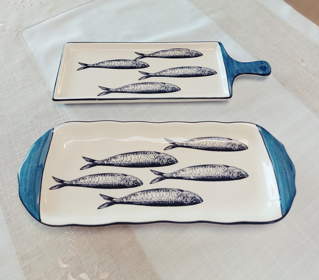 Handcrafted Portuguese Ceramic Sardine Appetizer Tray Set - Etsy