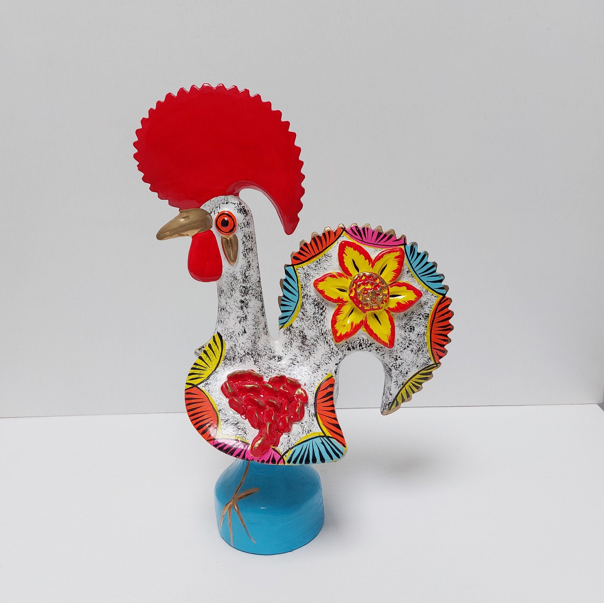 Portuguese Rooster / Barcelos Rooster / Hand Painted Ceramic Rooster ...